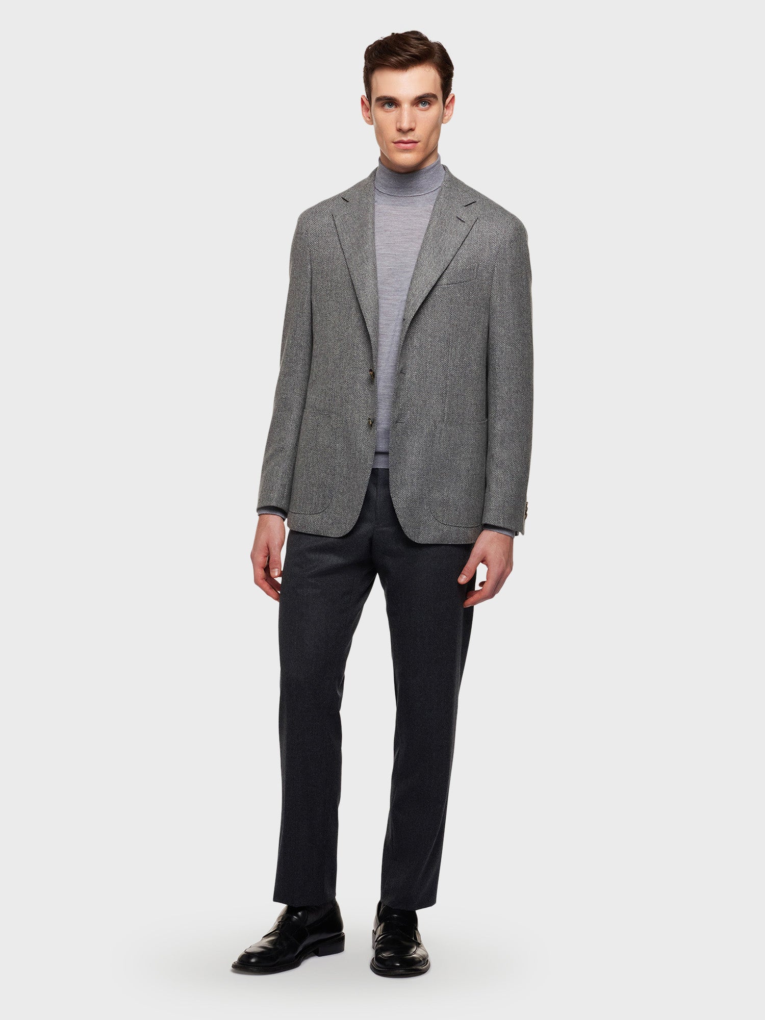Caruso - Grey wool flannel trousers